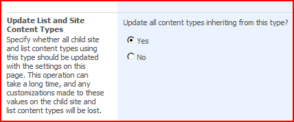 Take care when adding or removing columns from Site Content Types ...
